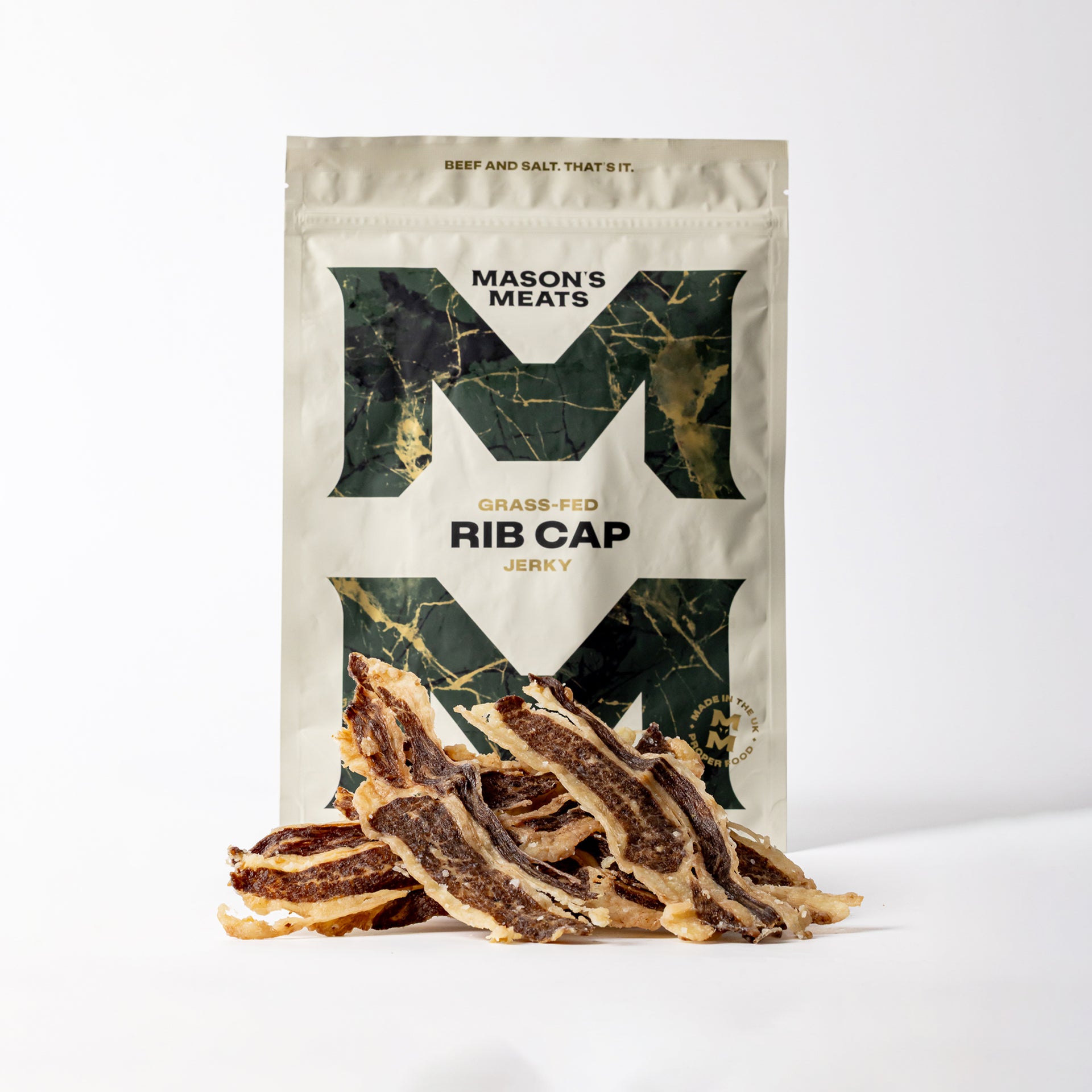 Grass-Fed Gourmet Ribeye Beef Jerky - Mason's Meats | High-Quality UK ...